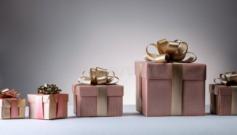 Festive Christmas Gifts, Presents Boxes in a Row 3d Stock Illustration ...