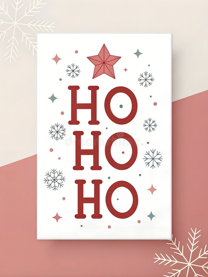 Festive Christmas Greeting Card Design with Ho Ho Ho Theme Stock ...