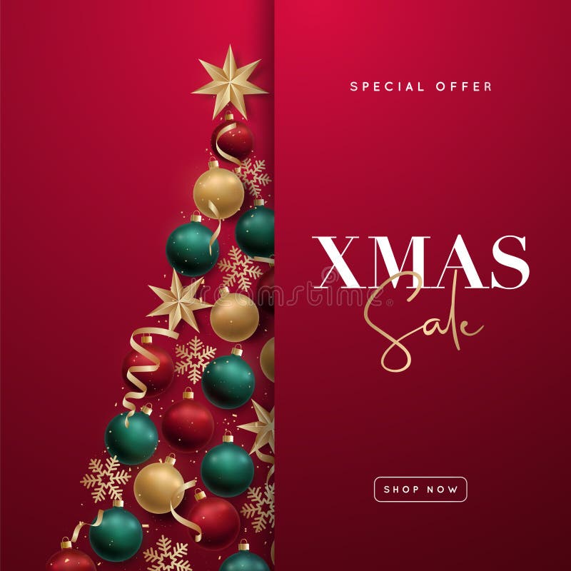 Festive Christmas sale ad stock vector. Illustration of dark - 344890286