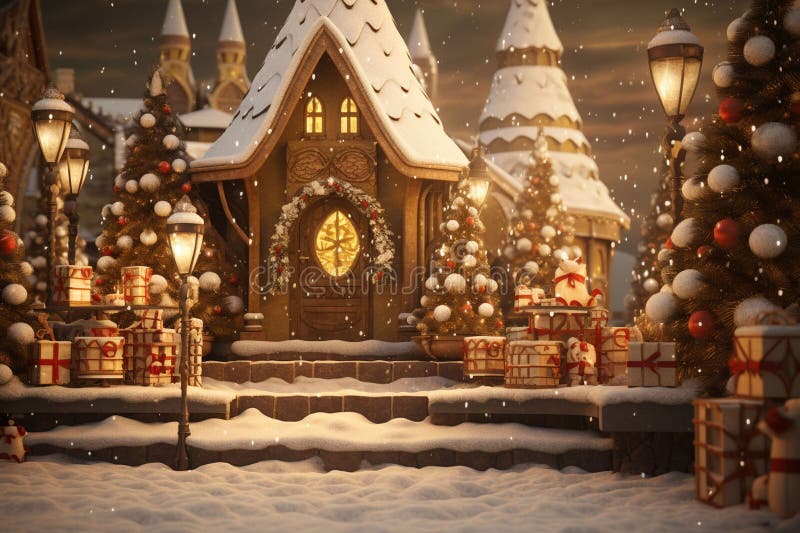 Festive Christmas Scenes with Creative and Stock Illustration ...