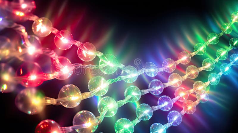 Festive Christmas String Lights Transparent Background Stock ...