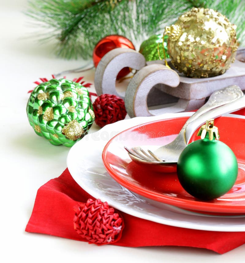 Festive Christmas Table Setting Stock Image - Image of decor, bauble ... Festive Christmas Table Setting Stock Image - Image of decor, bauble ...