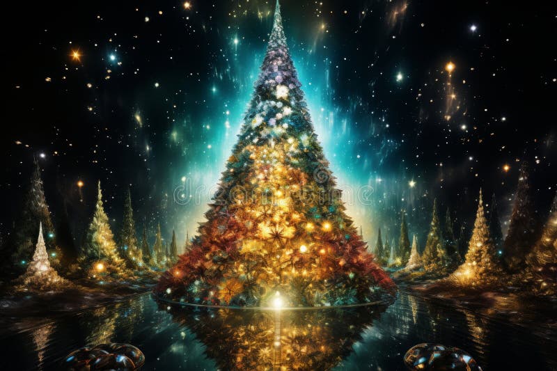 Festive Christmas Tree Lights Creating a Magical Holiday Atmosphere for ...