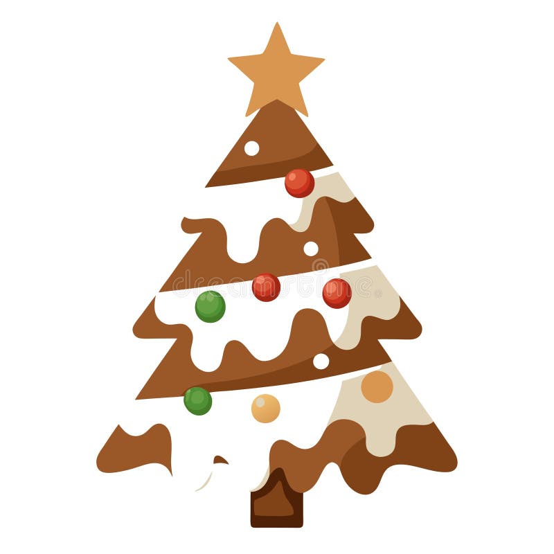 Festive Christmas Tree Made of Milk Chocolate and Milk. Stock Vector ...