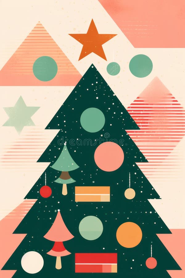 Festive Christmas Tree Simple Festive Minimal Background Stock Image ...
