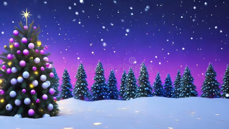 A Festive Christmas Tree and Snowy Forest, a Magical Christmas ...