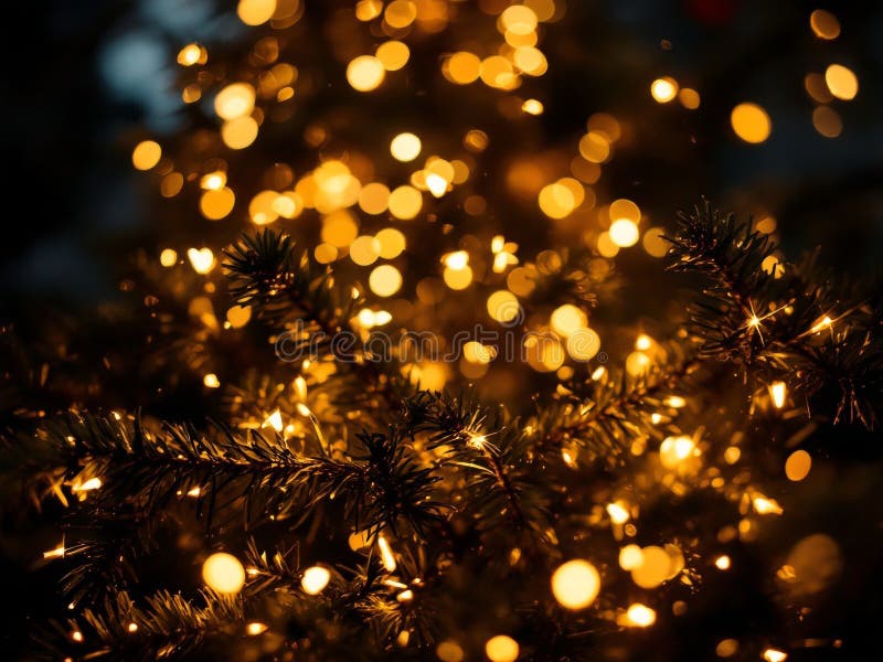 Festive Christmas Tree with Twinkling Light Effect Stock Illustration ...