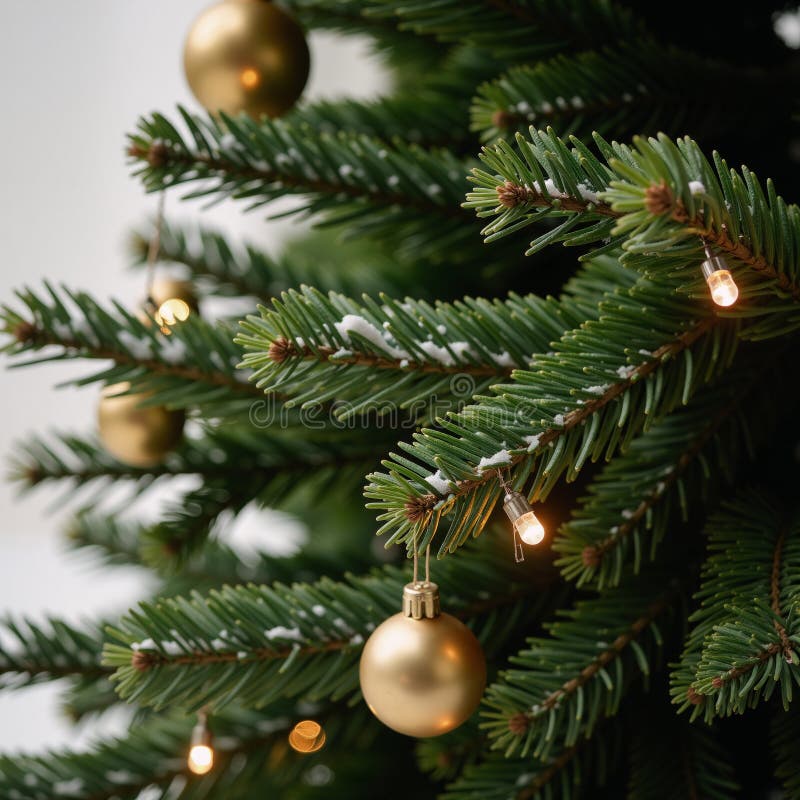 Festive Christmas Tree with Vibrant Green Leaves Stock Illustration ...