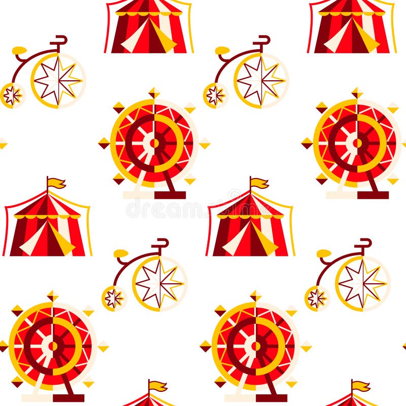 Festive Circus Seamless Pattern Stock Vector - Illustration of ...