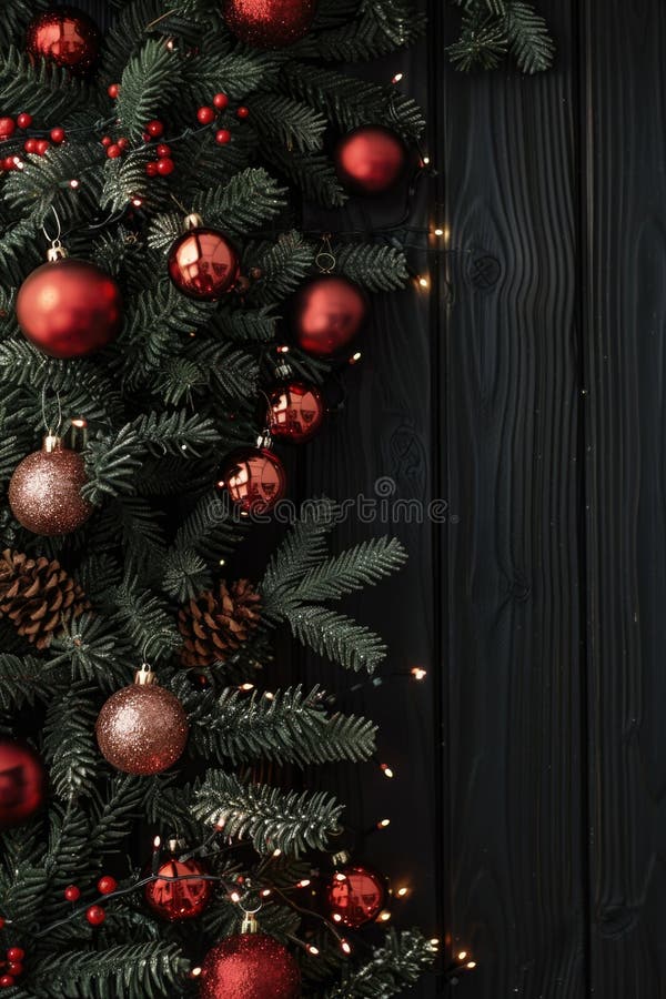 Festive Close-up of a Christmas Tree, Perfect for Holiday Designs Stock ...