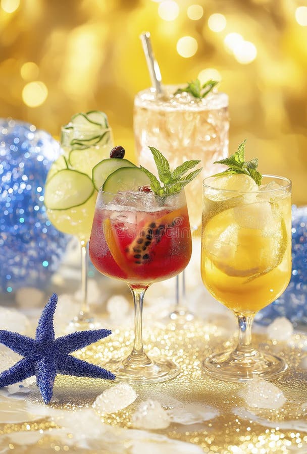 Festive Cocktail Served in Elegant Glass with Seasonal Decorations and ...