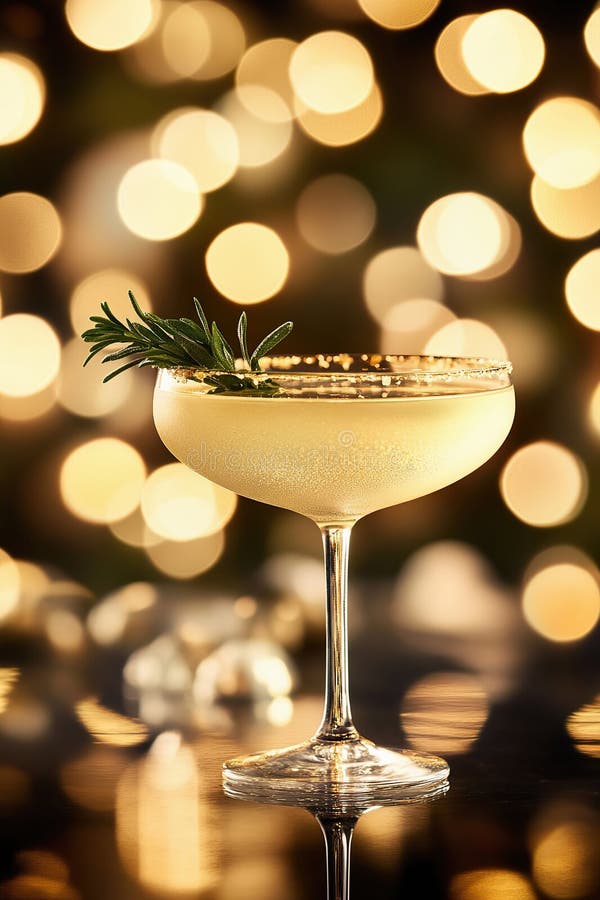 Festive Cocktail Served in Elegant Glass with Seasonal Decorations and ...