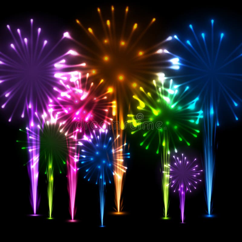 Festive Color Firework Background Stock Vector - Illustration of ...