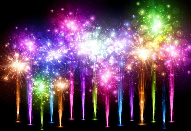 Festive Color Firework Background Stock Vector - Illustration of ...