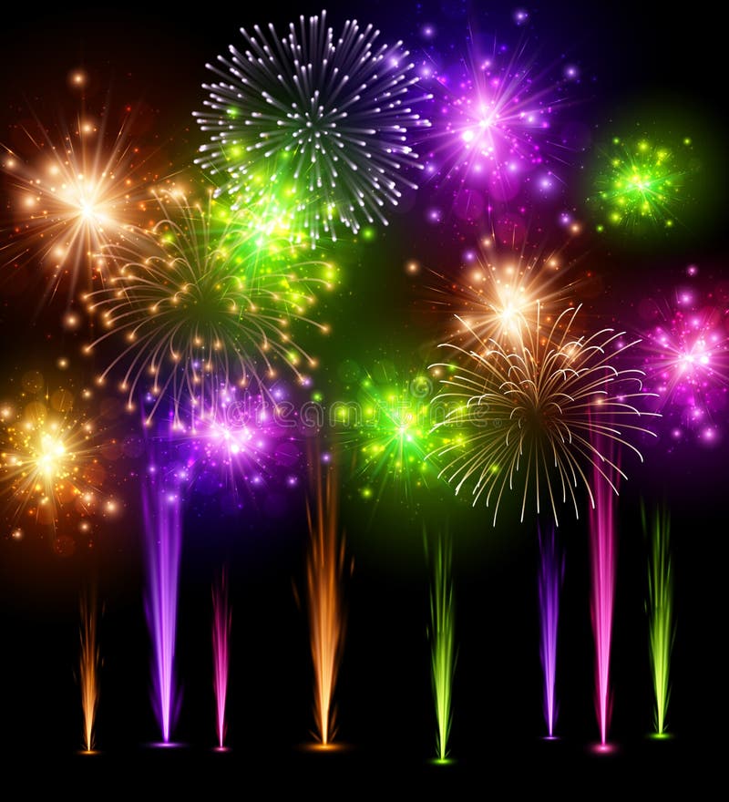 Festive Color Firework Background Stock Vector - Illustration of ...