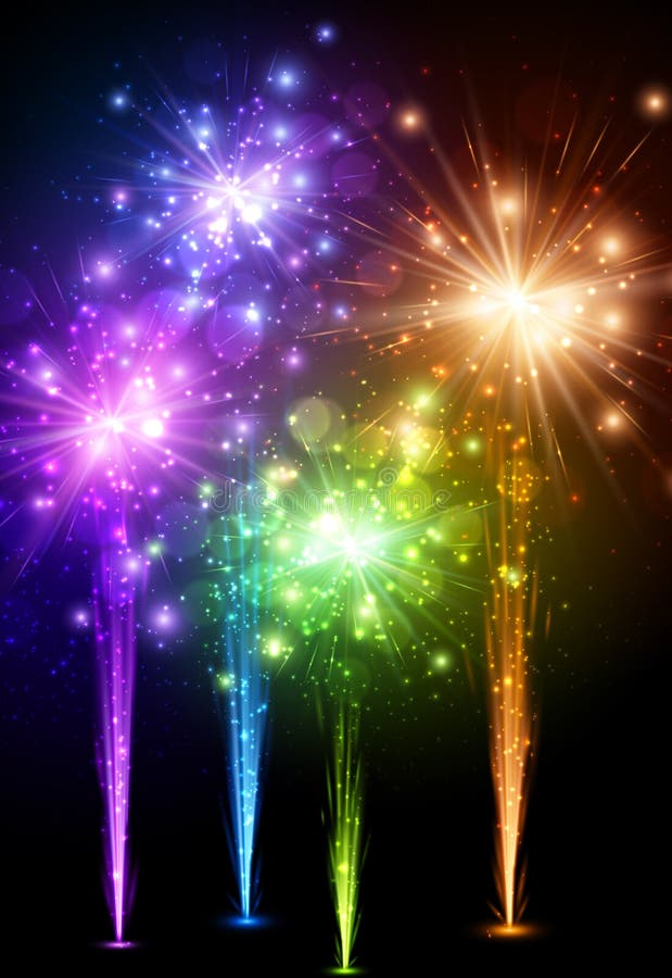 Festive Color Firework Background Stock Vector - Illustration of ...