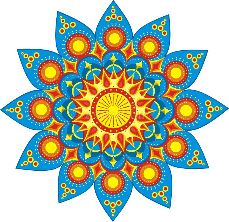 Festive Colorful Mandala 3 Star Pattern in Vector Form Stock Vector ...