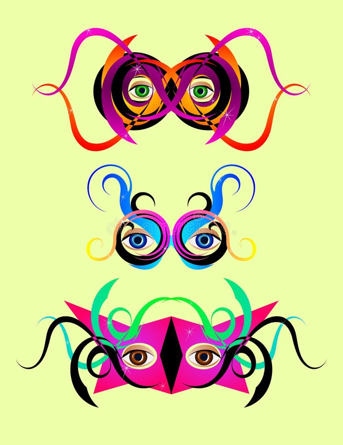 Festive colorful masks stock vector. Illustration of carnival - 19151780