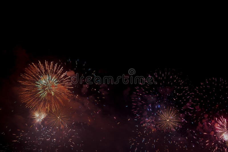 Festive Colour Firework Background Stock Illustration - Illustration of ...