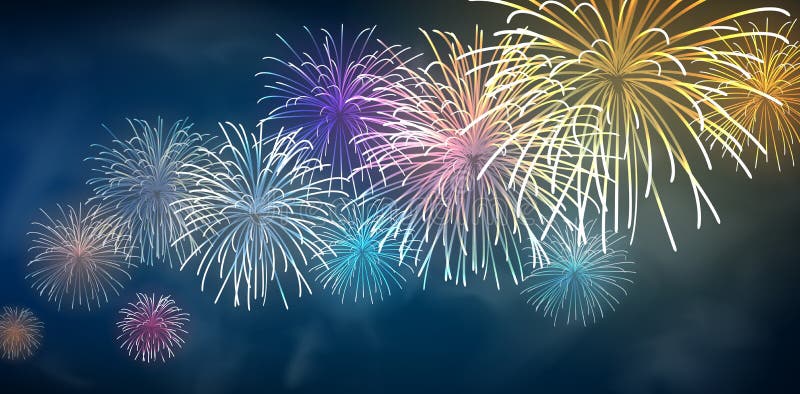Festive Colour Firework Background Stock Vector - Illustration of azure ...