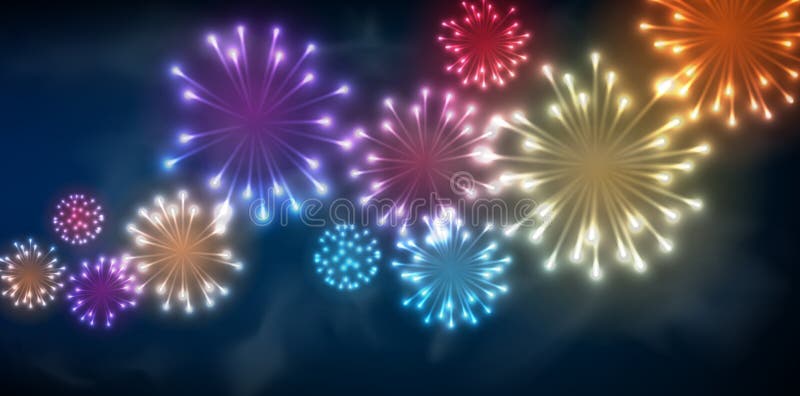 Festive Colour Firework Background Stock Vector - Illustration of ...