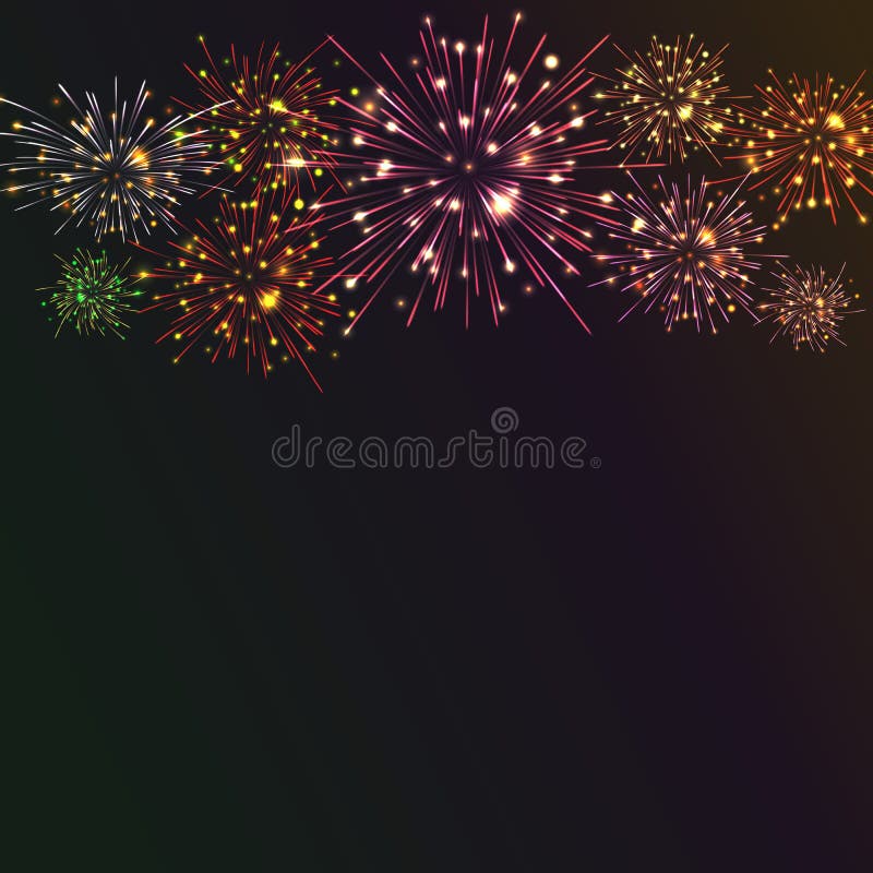 Festive Colour Firework Background. Stock Illustration - Illustration ...