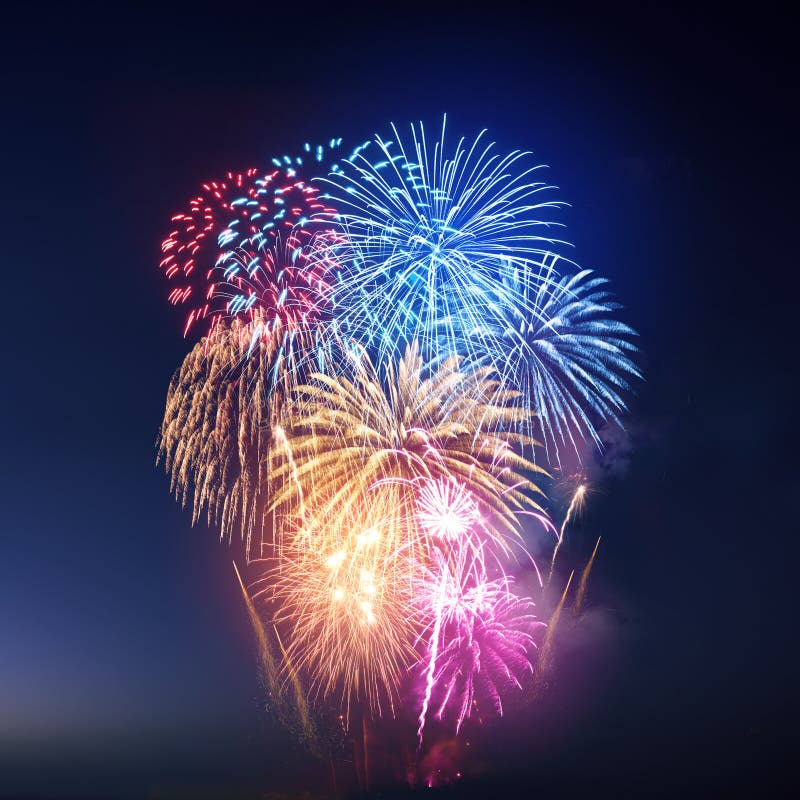 Festive Colourful Fireworks Display Stock Image - Image of display ...