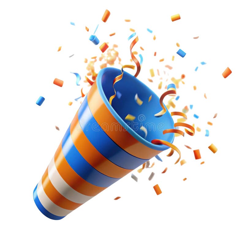 Festive Confetti Popper Exploding with Joyful Celebration Isolated on ...