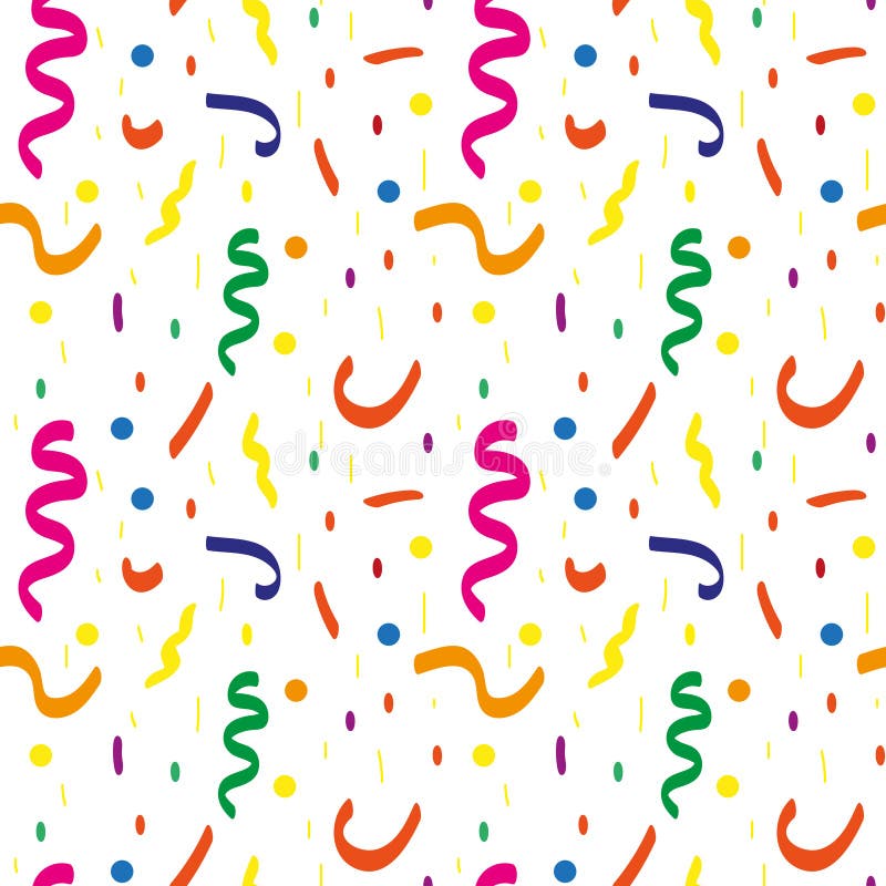 Festive Confetti Seamless Pattern. Modern, Geometric Repeating Texture ...