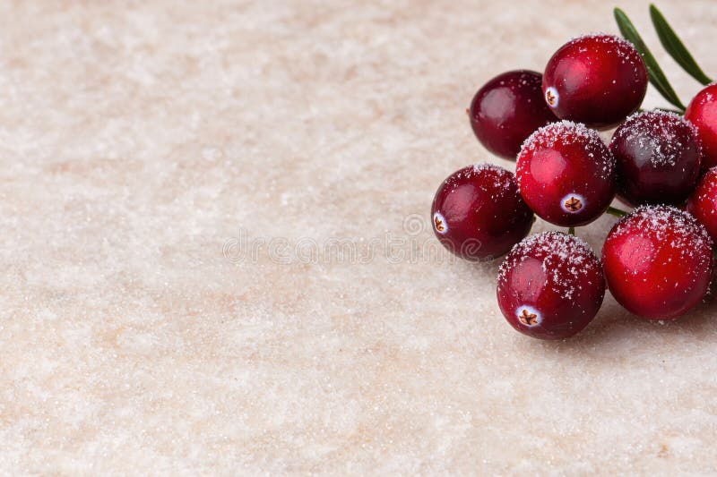 Festive Cranberries with Snow Stock Illustration - Illustration of ...