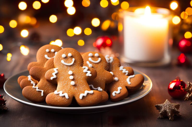 Festive Creations: Gingerbread Men Cookies. Stock Illustration ...