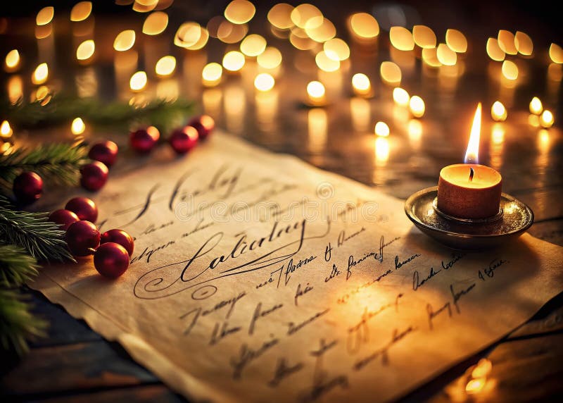 Festive Cursive Script Typography in LowLight Winter Photography ...