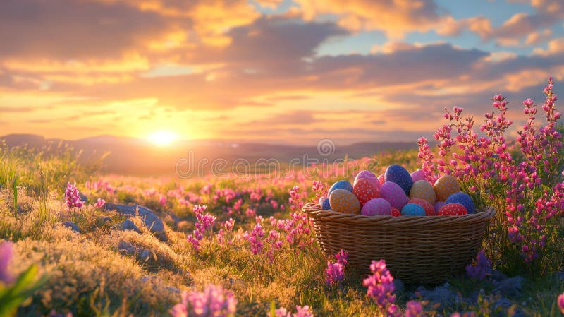 Festive Decorations Like Easter Eggs are Commonly Featured in Artwork ...