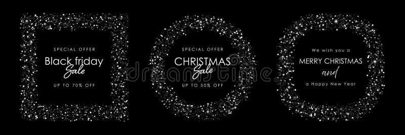 Festive Decorative Glittering Frame with Sparkles. Vector Illustration ...