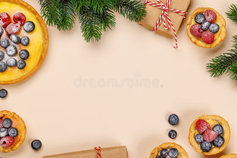 Festive Delight: Christmas Cupcakes Adorned with Berries Stock Photo ...