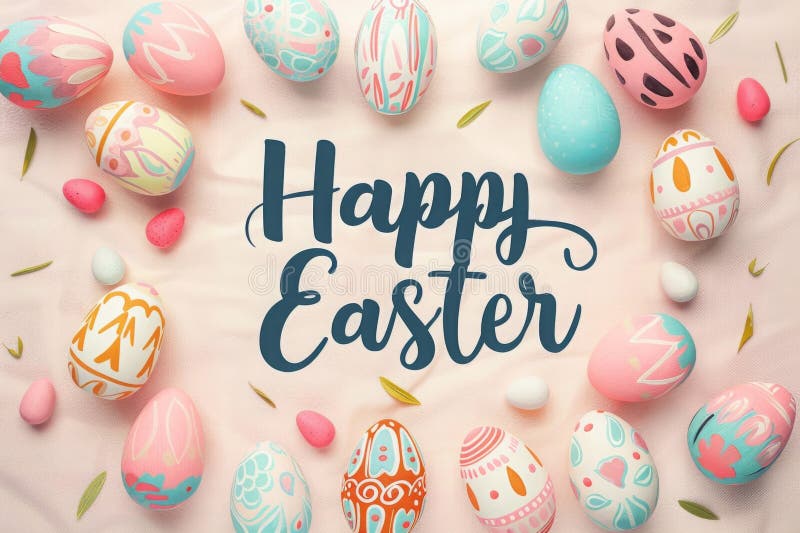 Happy Easter Traditions: Rustic Basket with Eggs and a Happy Easter ...