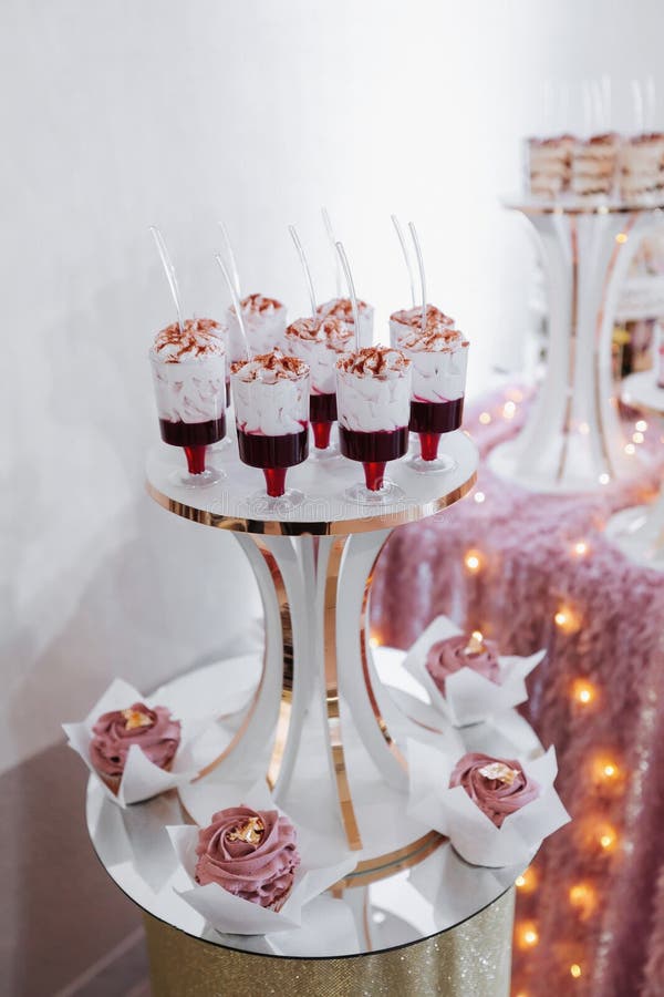 Festive Dessert Table with Sweets. Wedding Candy Bar, Various Cakes ...