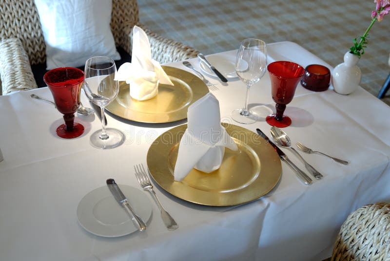 Festive dining table set stock photo. Image of contrast - 1994032