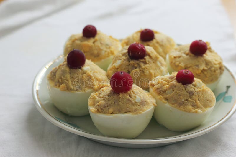 Festive dish of eggs stock photo. Image of kitchen, filling - 60165112