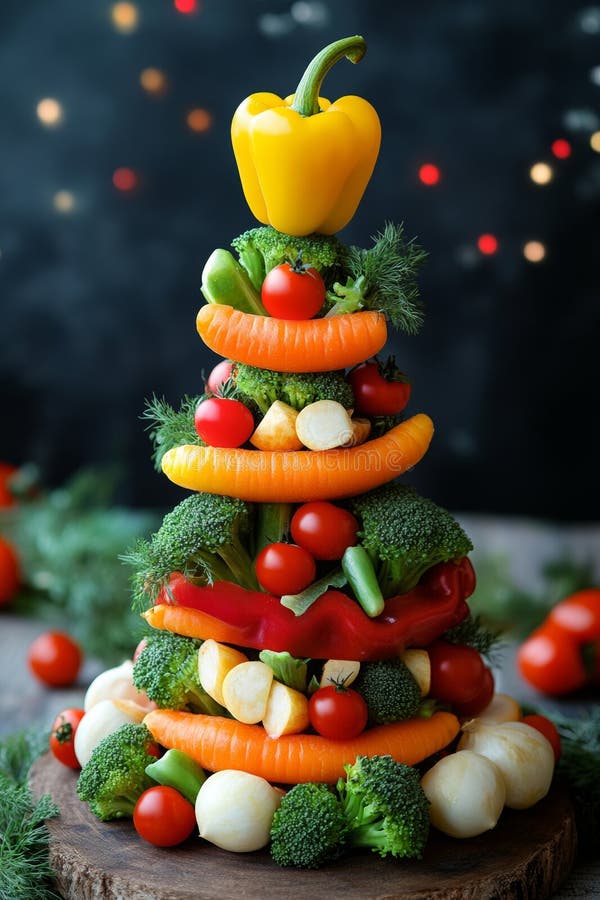 A Whimsical Vegetable Christmas Tree Crafted from Colorful Carrots ...
