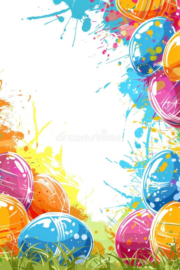 A Festive Easter Background with Bright Colors and a Blank Area Stock ...