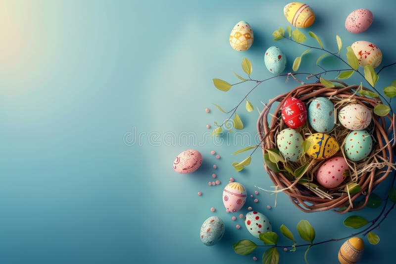 Festive Easter Banner, Horizontal Template Spring Mockup, Easter Eggs ...