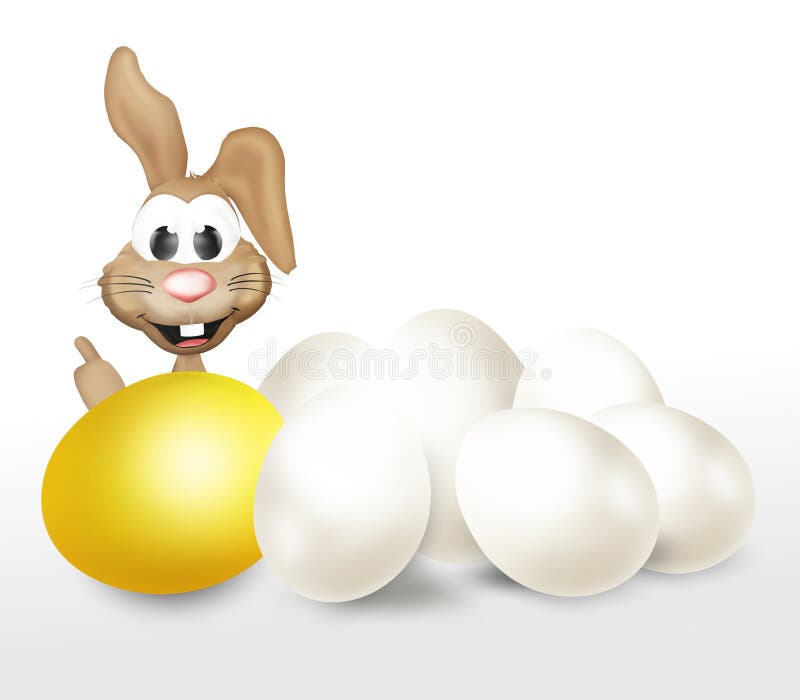 Festive Easter Bunny Golden Egg Design Stock Illustration ...