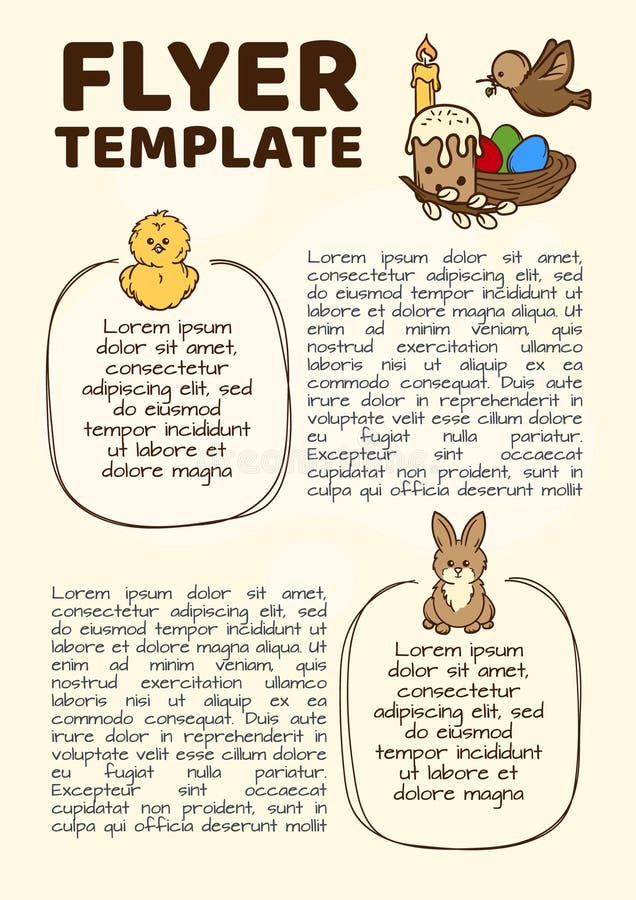 Festive Easter Flyer. Template of an Advertisement, Handout, Banner ...