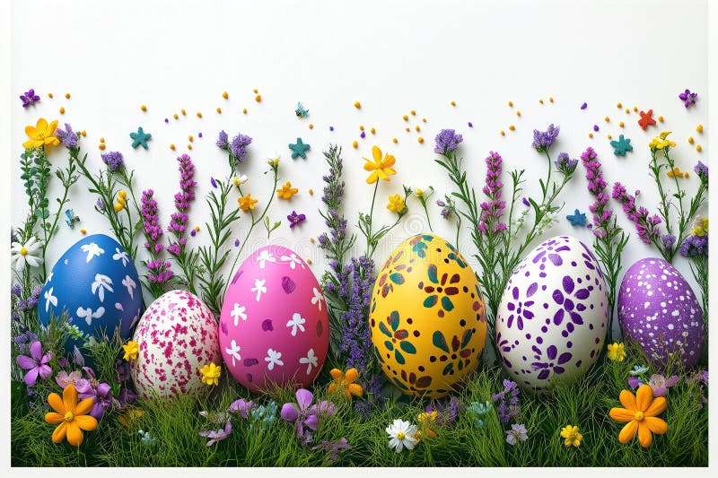 A Festive Easter Layout, Colorful and Creative, Design Theme. Stock ...