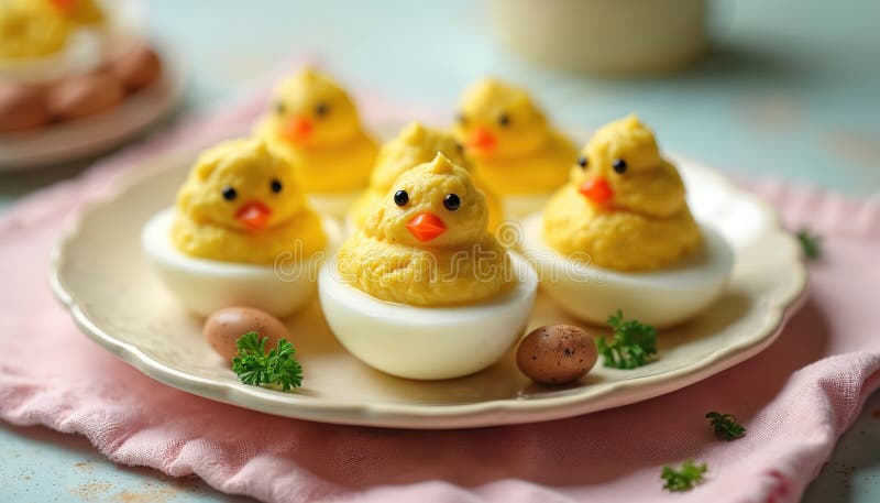 Festive Easter Table Centerpiece Featuring Adorable Deviled Egg Chicks ...