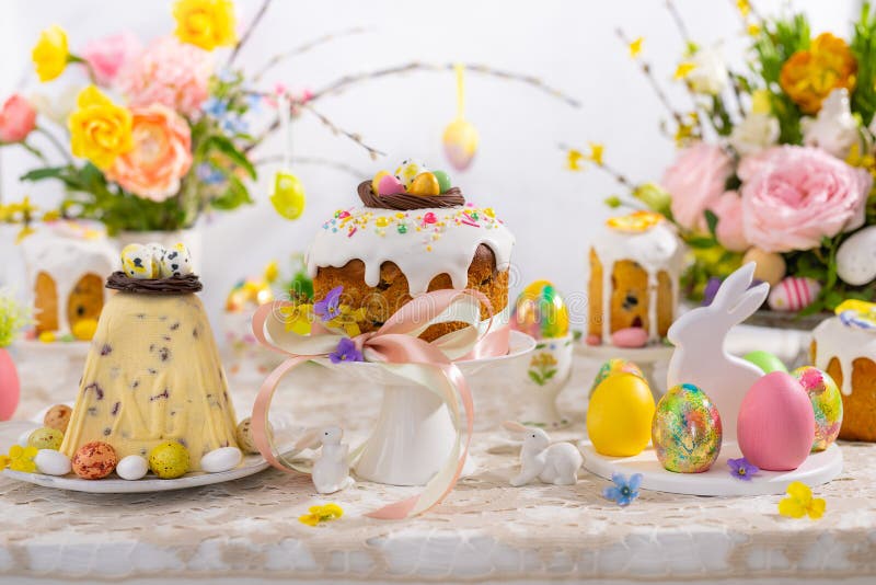 Festive Easter table stock image. Image of fresh, decoration - 108619261