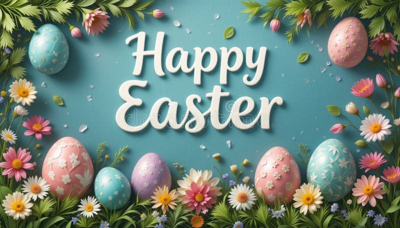 Festive Easter-themed Image Featuring the Phrase "Happy Easter" in ...