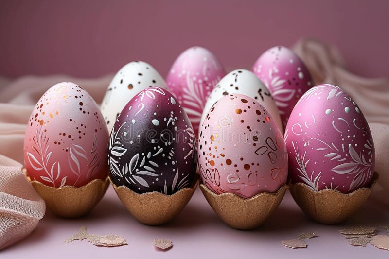 Festive Egg Collection Assorted Easter Eggs in Cheerful Colors Stock ...