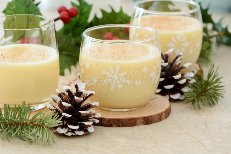 Festive Eggnog in Christmas Setting Stock Photo - Image of sweet ...